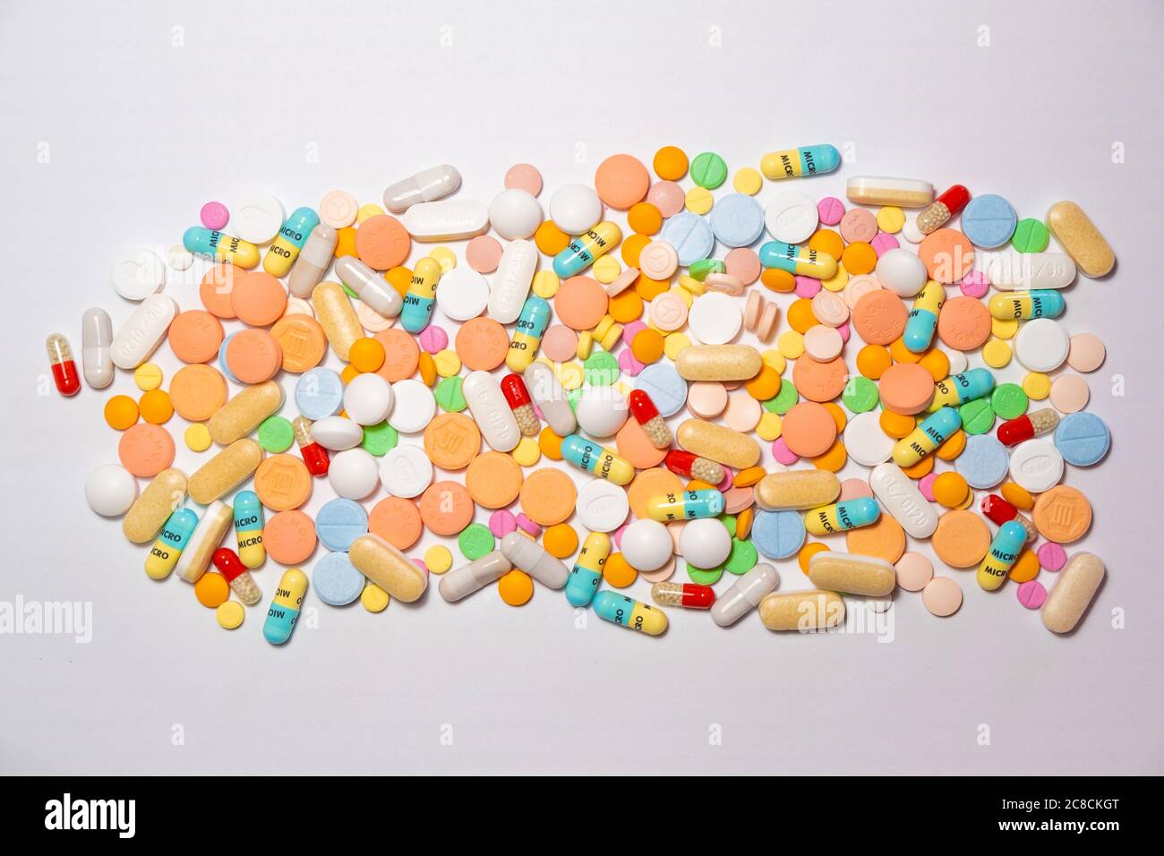 Colorful drugs, vitamins and medicine - capsules, tablets, pills Stock ...