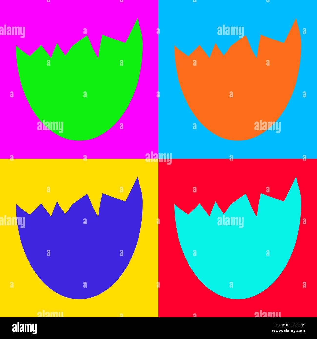 Egg shell and pop-art Stock Photo - Alamy