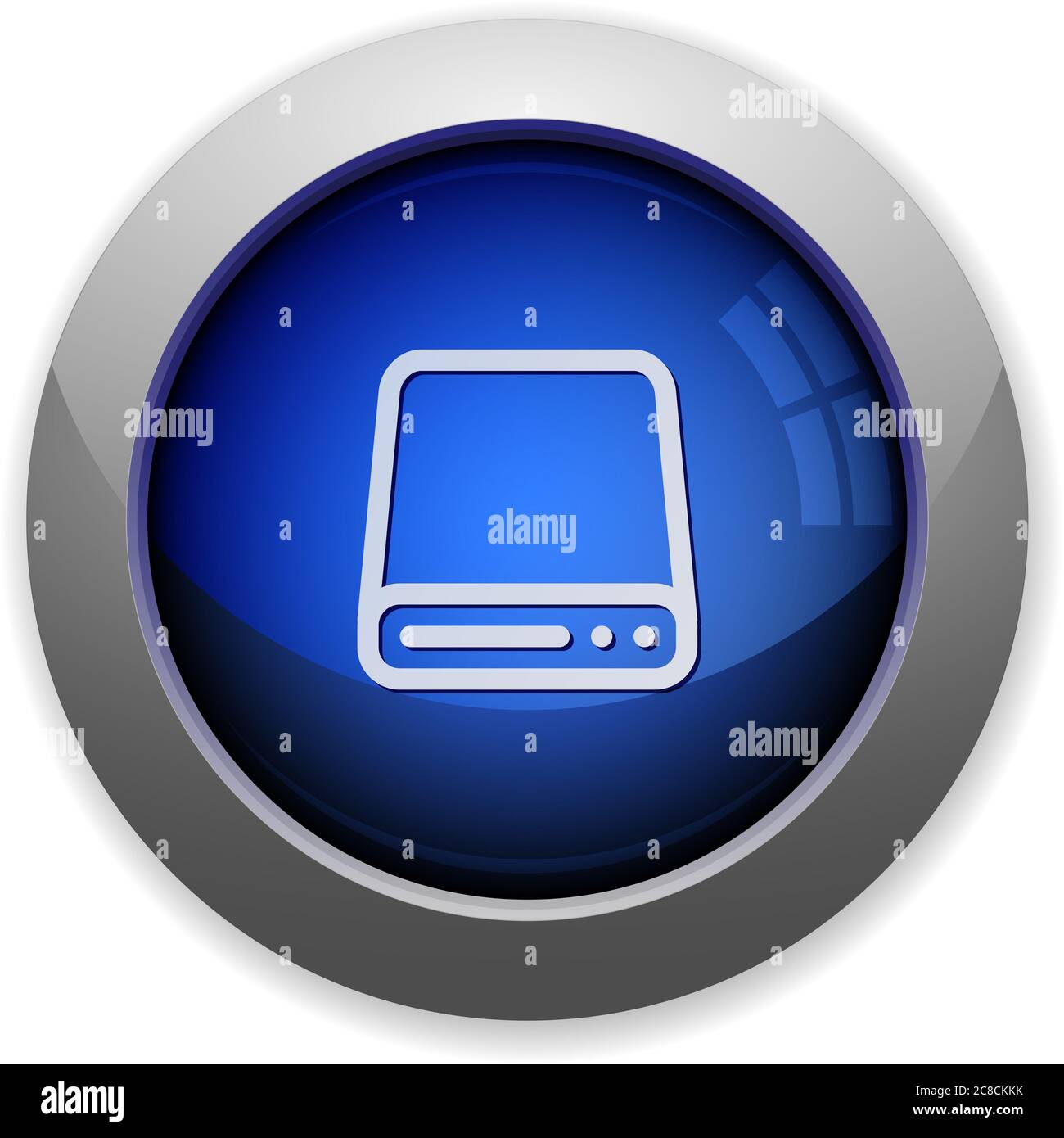 Blue glossy disk drive web button Stock Photo - Alamy