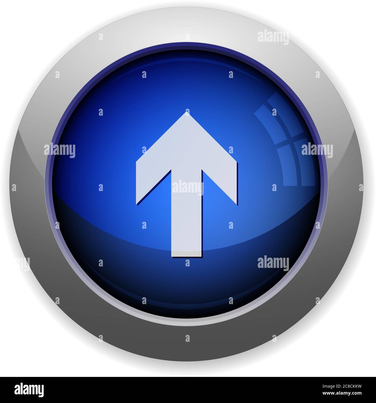 Blue glossy up arrow web button Stock Photo - Alamy