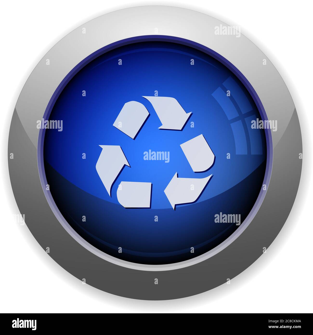 Glossy recycle symbol button icon hi-res stock photography and images ...