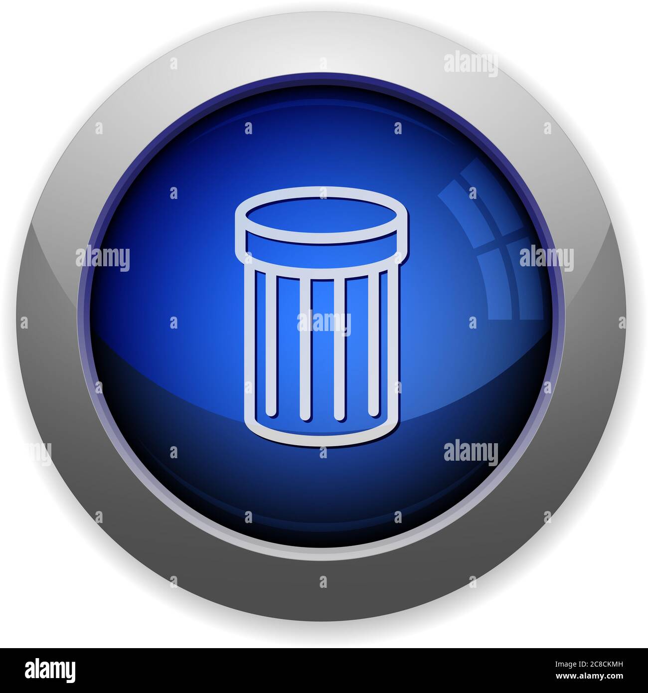 Blue glossy trash web button Stock Photo - Alamy