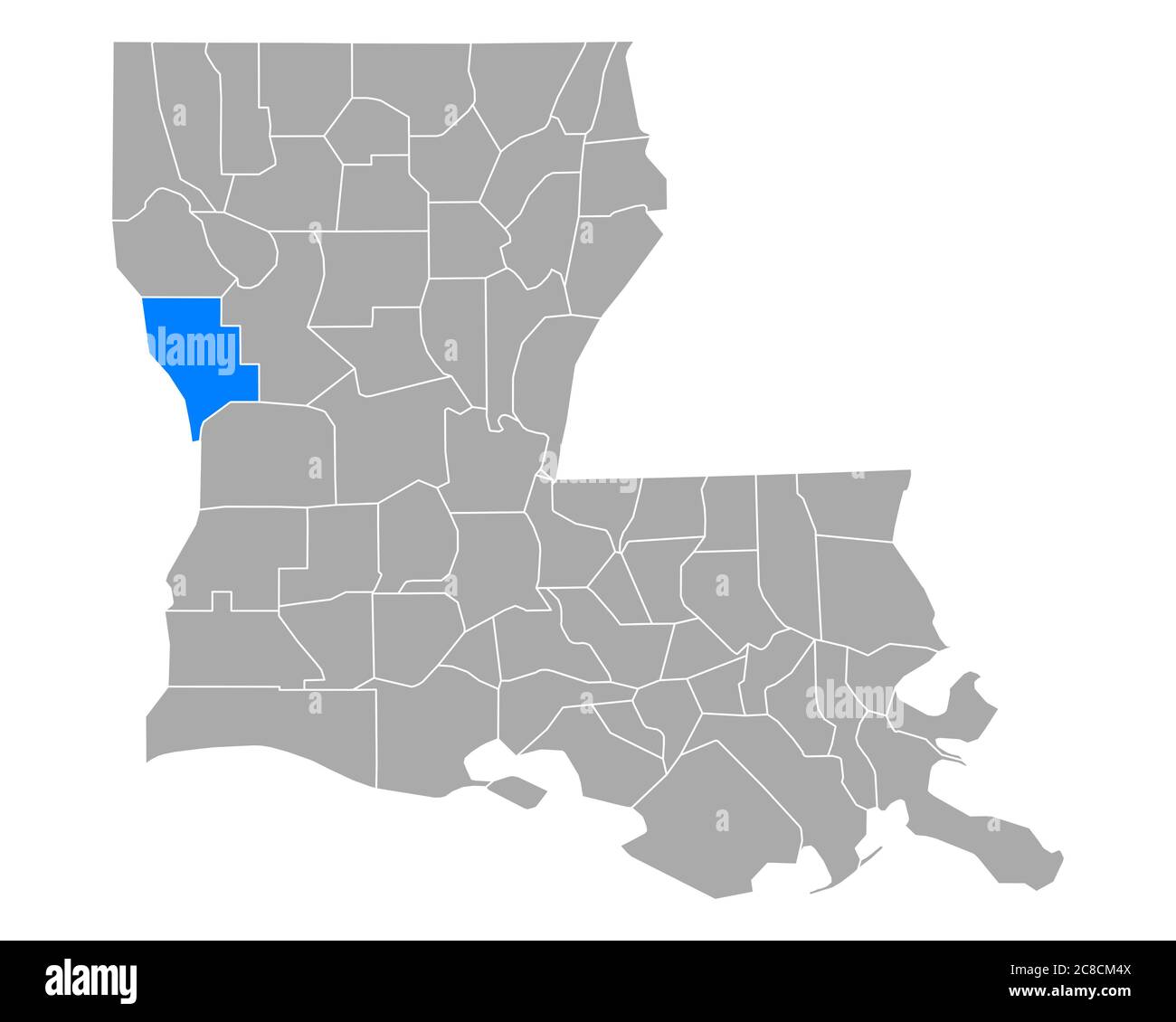 Map of Sabine in Louisiana Stock Photo - Alamy