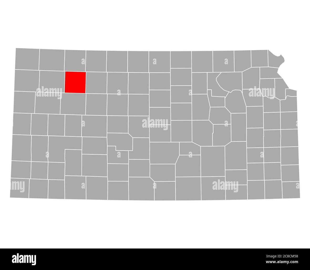 Map of Sheridan in Kansas Stock Photo - Alamy