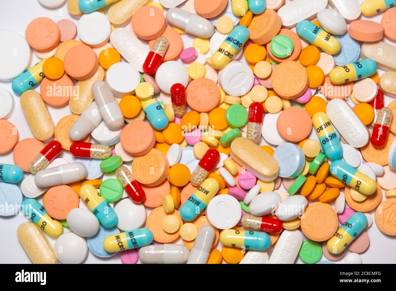 Colorful drugs, vitamins and medicine - capsules, tablets, pills Stock ...