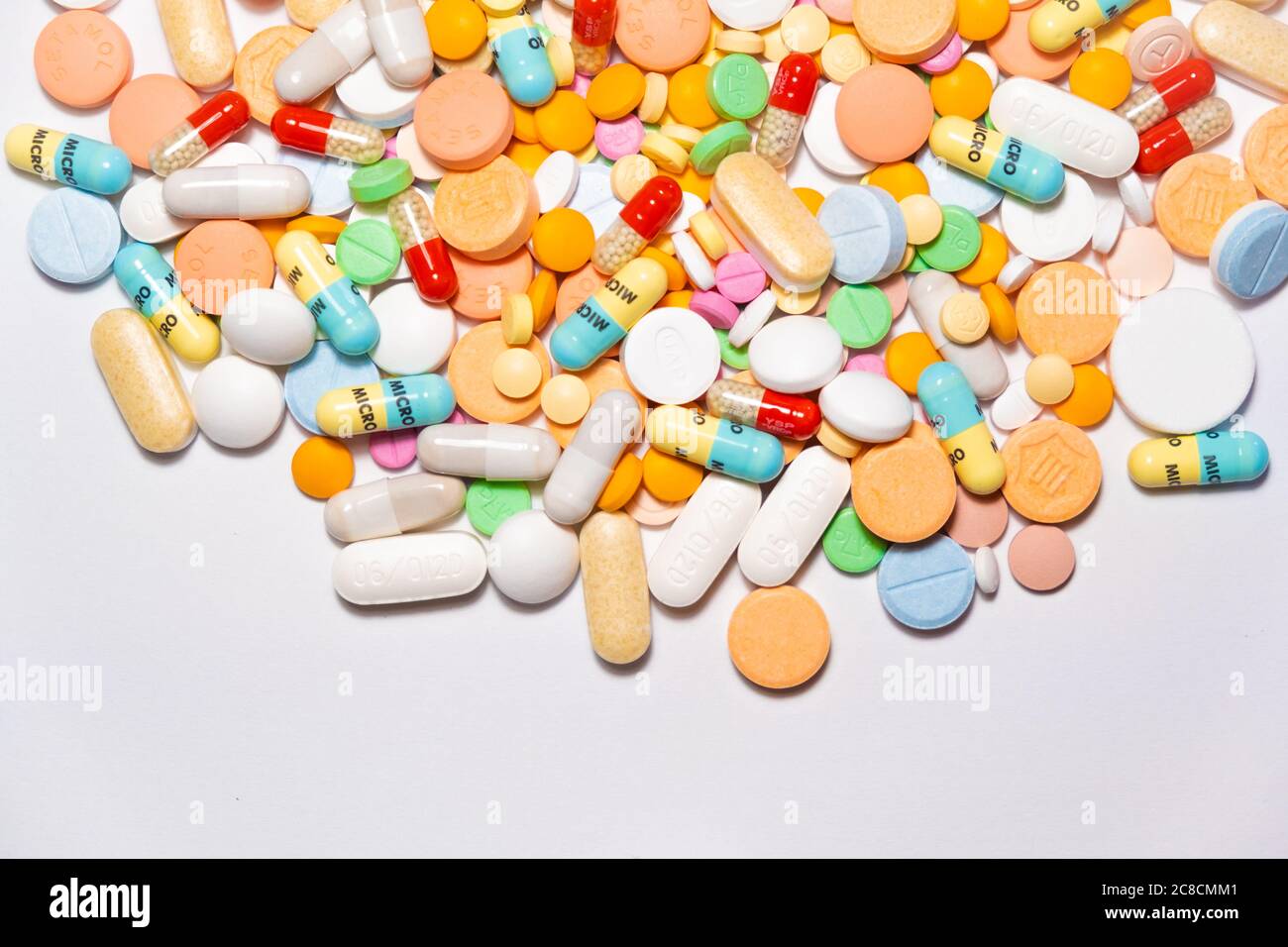 Colorful drugs, vitamins and medicine - capsules, tablets, pills Stock ...