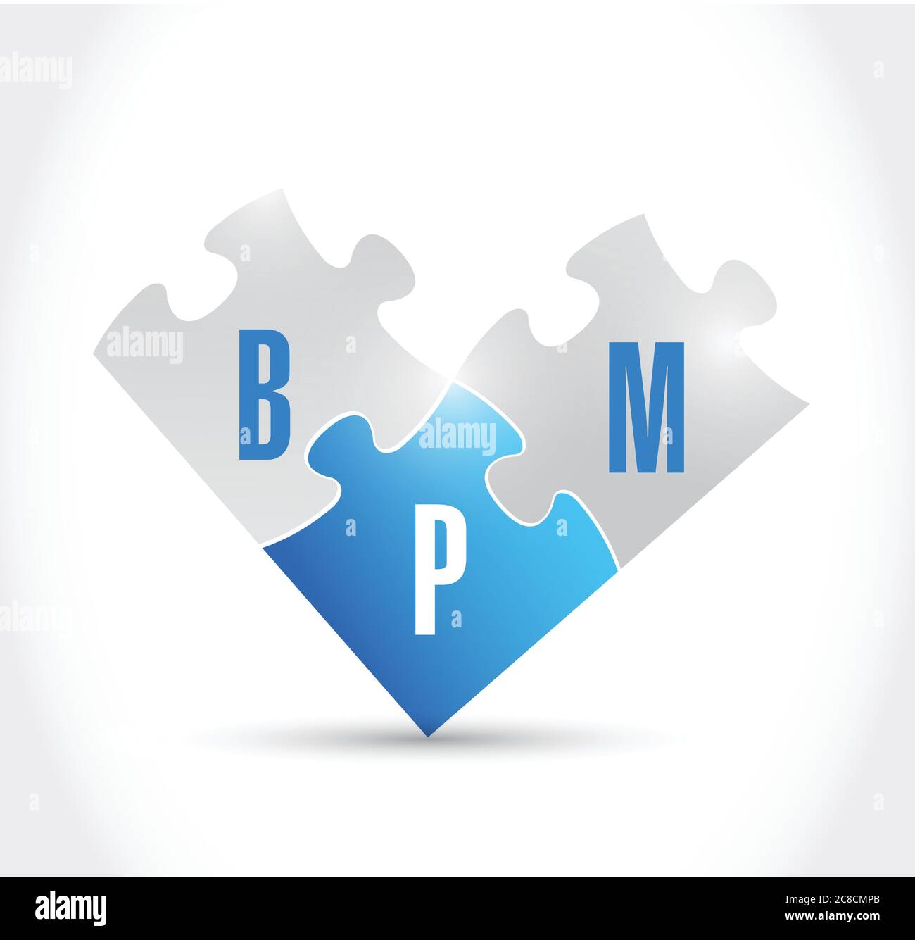 Bpm puzzle pieces illustration design over a white background Stock ...