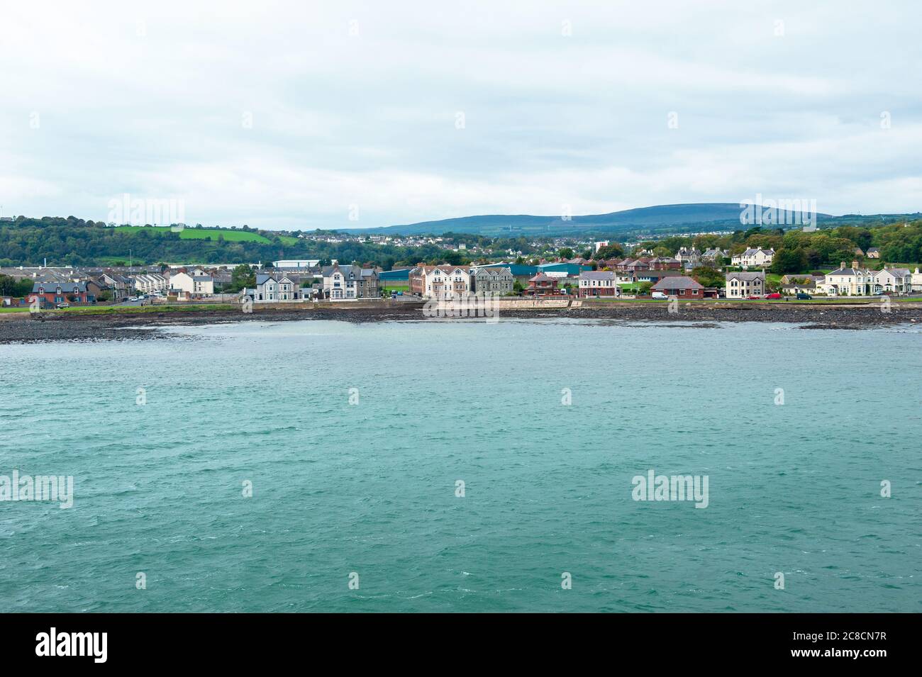 Beautiful view on the coast and seaport Larne in Co . Antrim, Northern ...