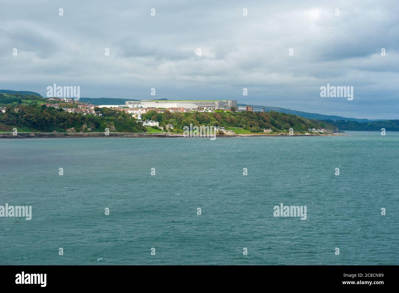 Beautiful view on the coast and seaport Larne in Co . Antrim, Northern ...