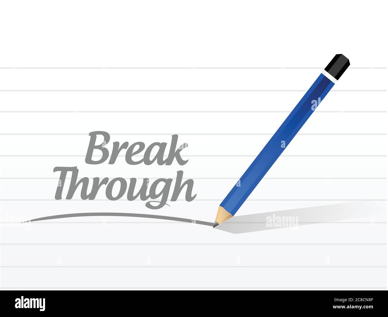 Break through message illustration design over a white background Stock ...
