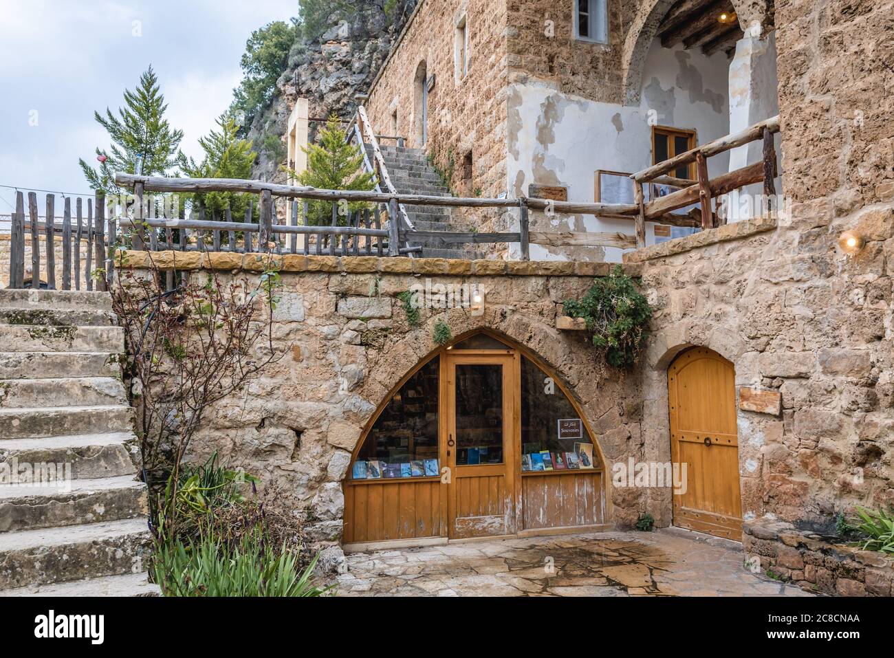 Gift shop in Our Lady of Qannoubine Monastery in Kadisha Valley also ...