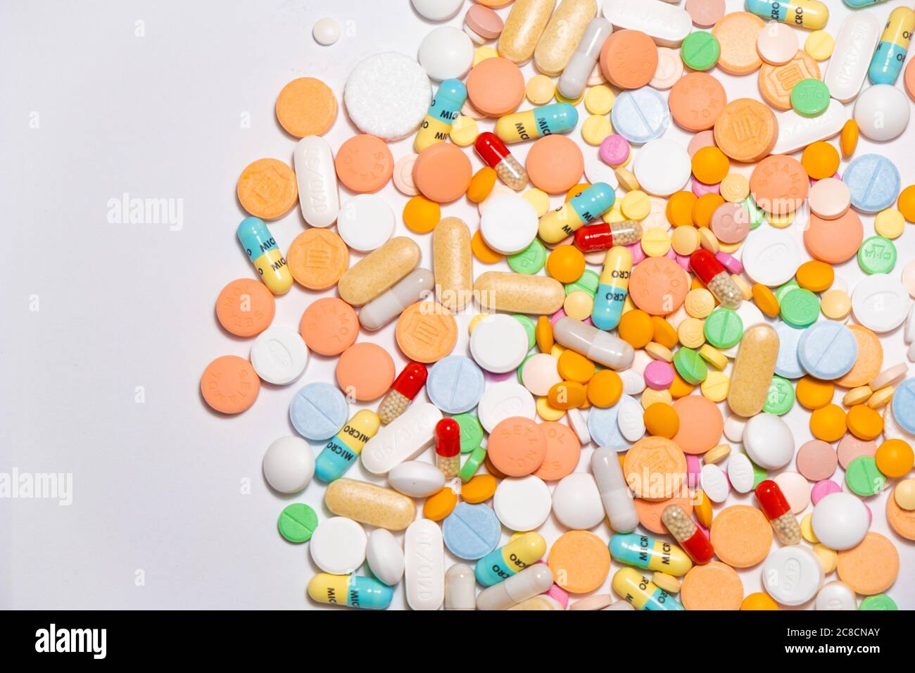 Colorful drugs, vitamins and medicine - capsules, tablets, pills Stock ...