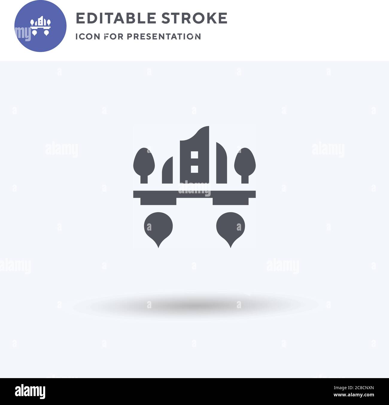 Floating Island icon vector, filled flat sign, solid pictogram isolated ...