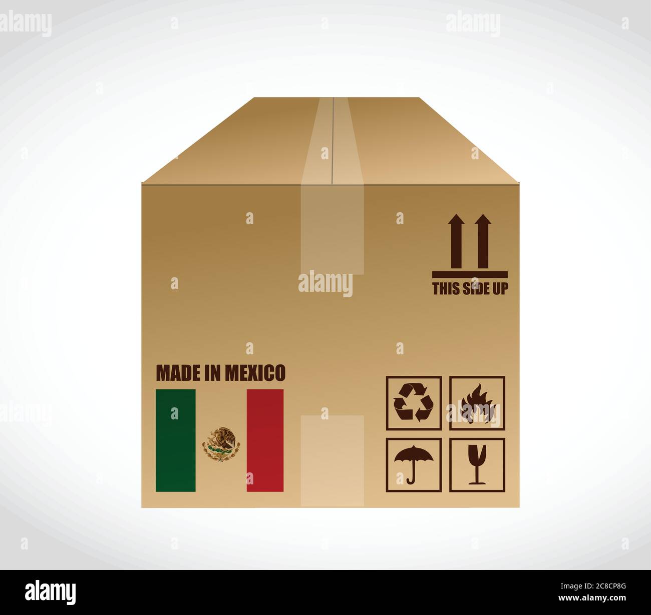 Made in Mexico shipping box. illustration design over a white ...