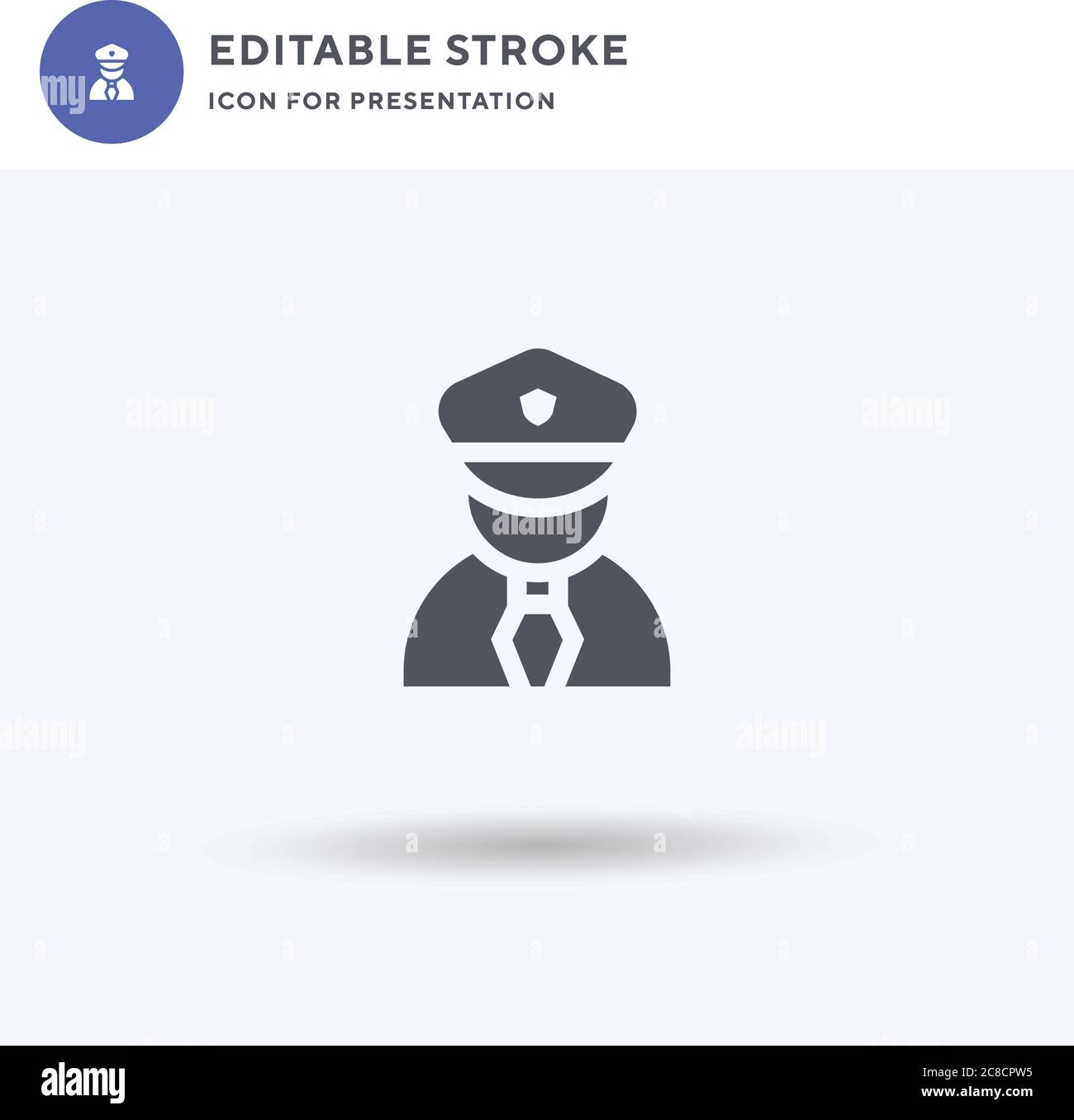 Policeman icon vector, filled flat sign, solid pictogram isolated on ...