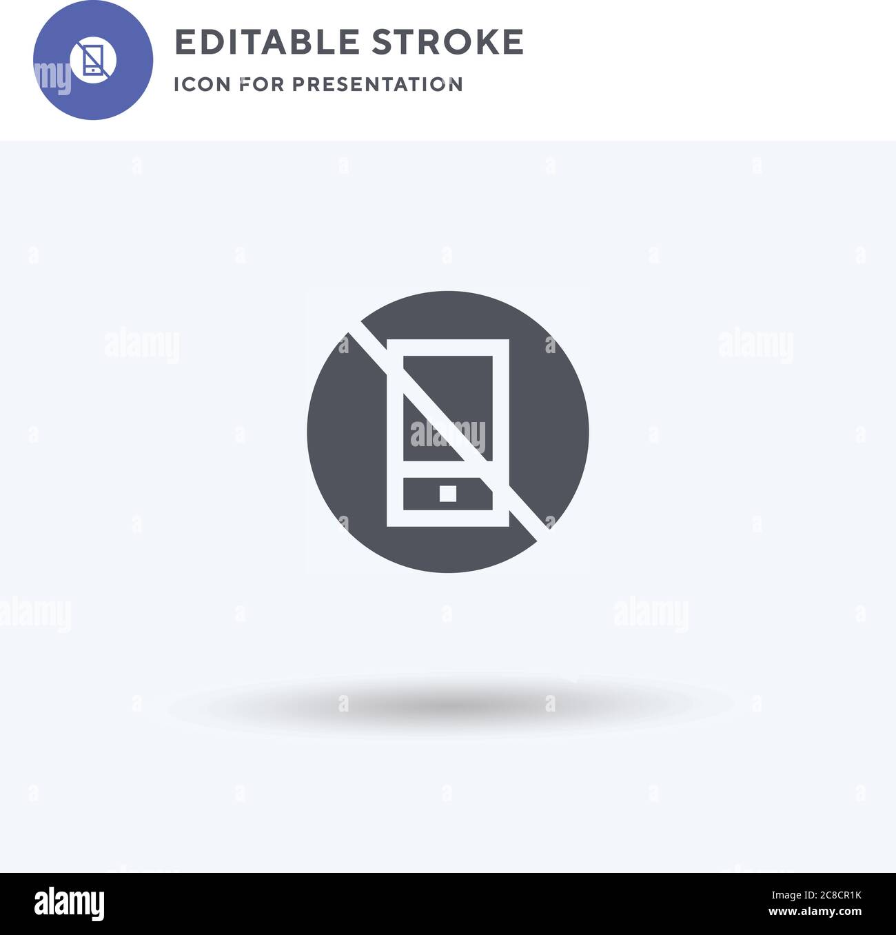 No Phone icon vector, filled flat sign, solid pictogram isolated on ...