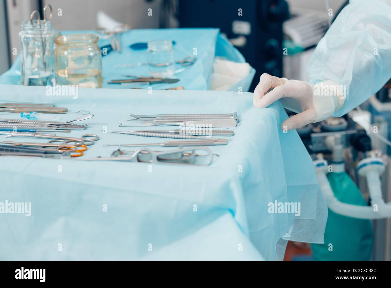 instruments for plastic surgery on surgery table Stock Photo - Alamy