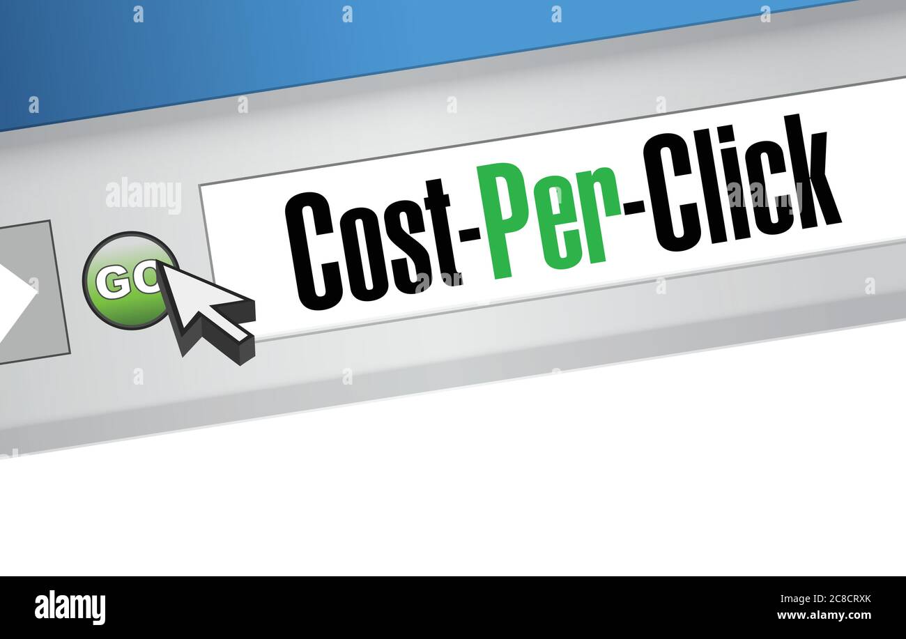 Cost per click message on a browser. illustration design Stock Vector ...