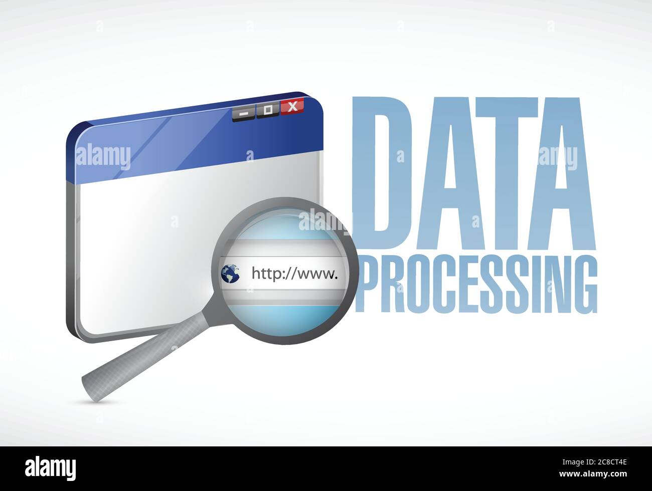 Data processing browser illustration design over a white background ...