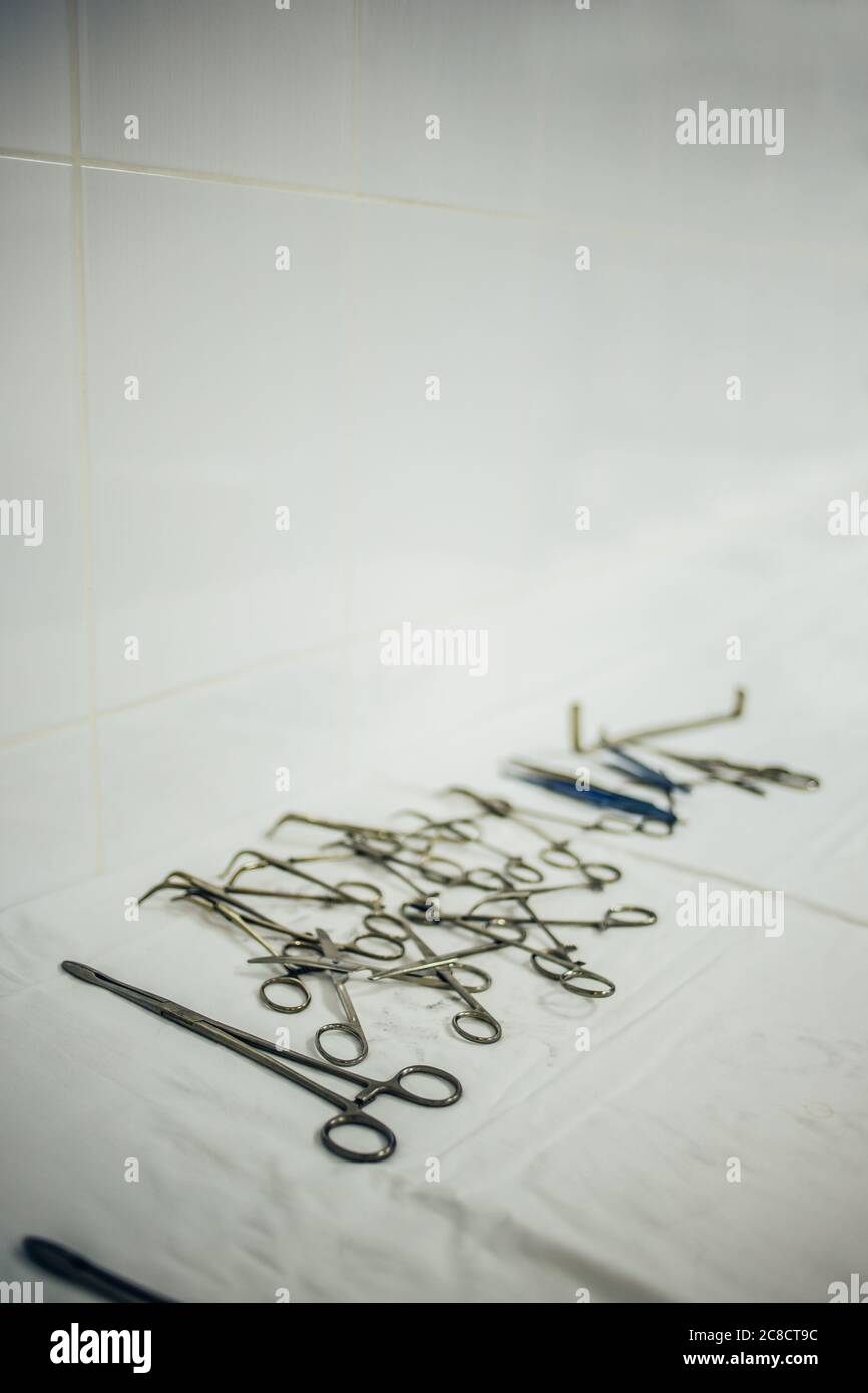 Instruments in the operating room Stock Photo - Alamy