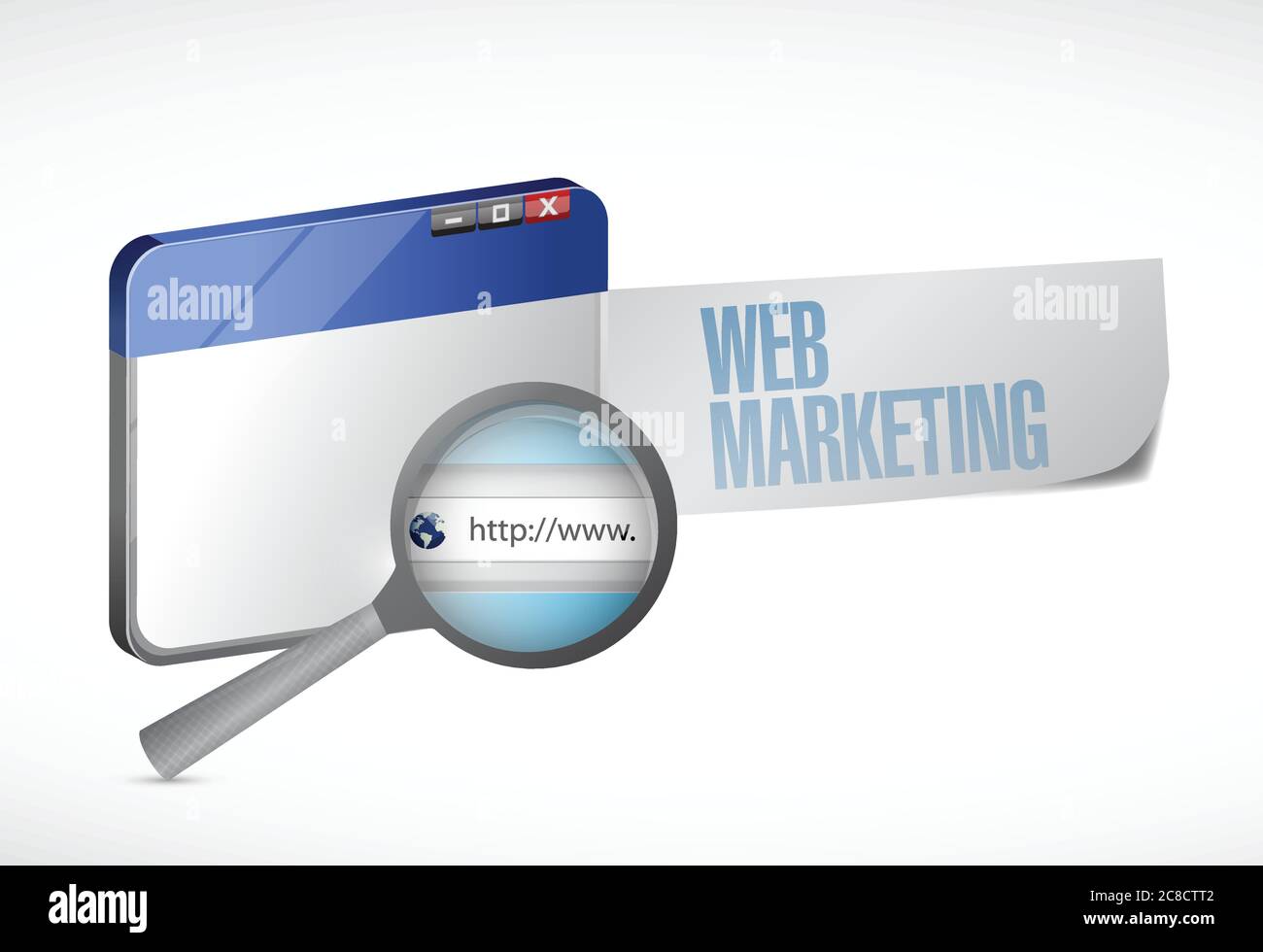 Web marketing browser illustration design over a white background Stock ...