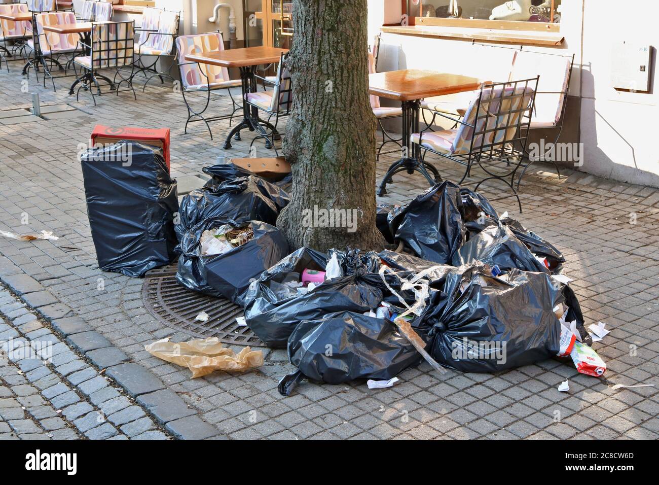 VILNIUS, LITHUANIA - MARCH 31, 2018: An ugly landfill of garbage and ...