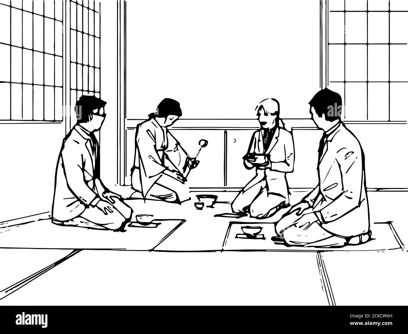 Tea ceremony in traditional Black and White Stock Photos & Images - Alamy
