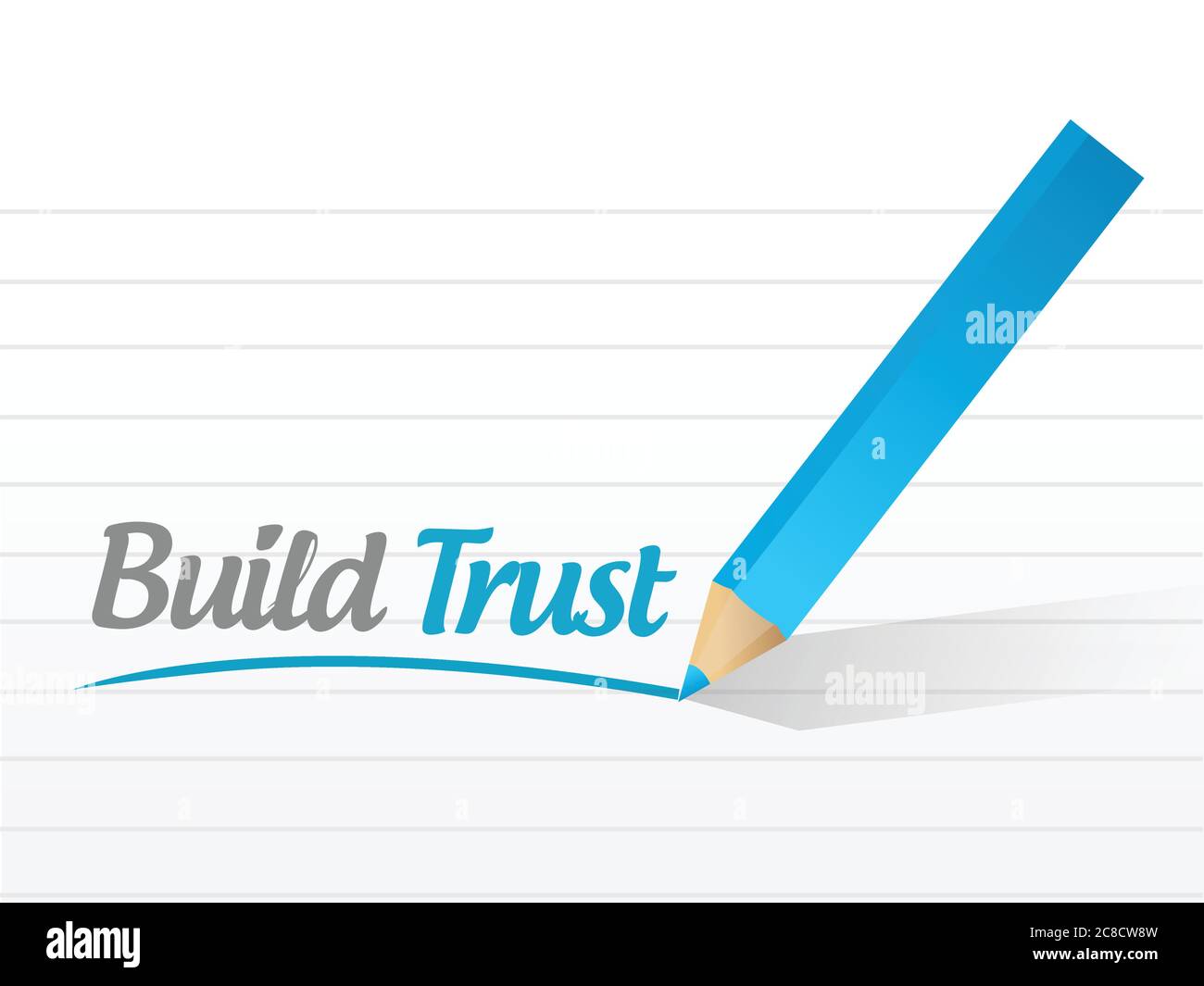 Build trust message illustration design over a white background Stock ...