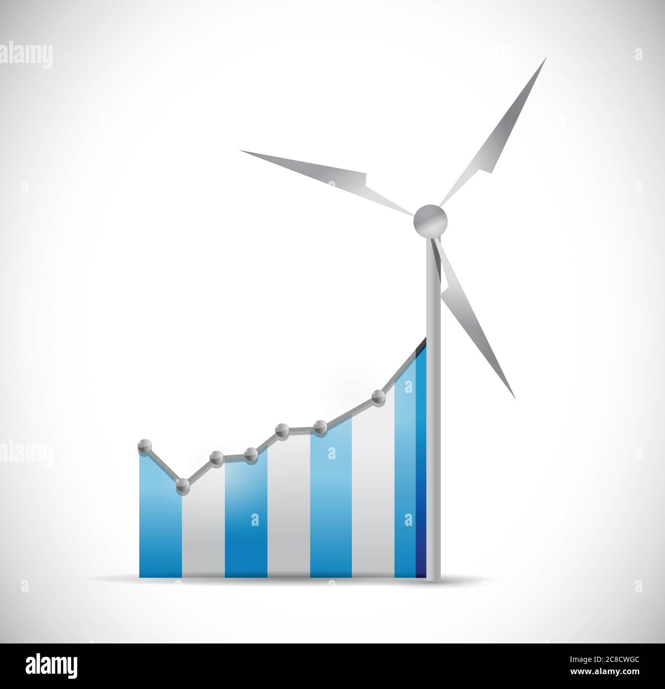 Blue business graph illustration design over a white background Stock ...