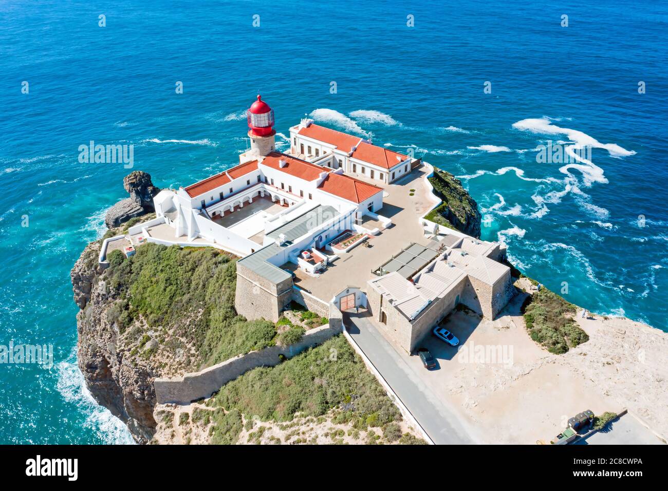 Aerial from the lighthouse 'Cabo Vicente' in Portugal Stock Photo - Alamy