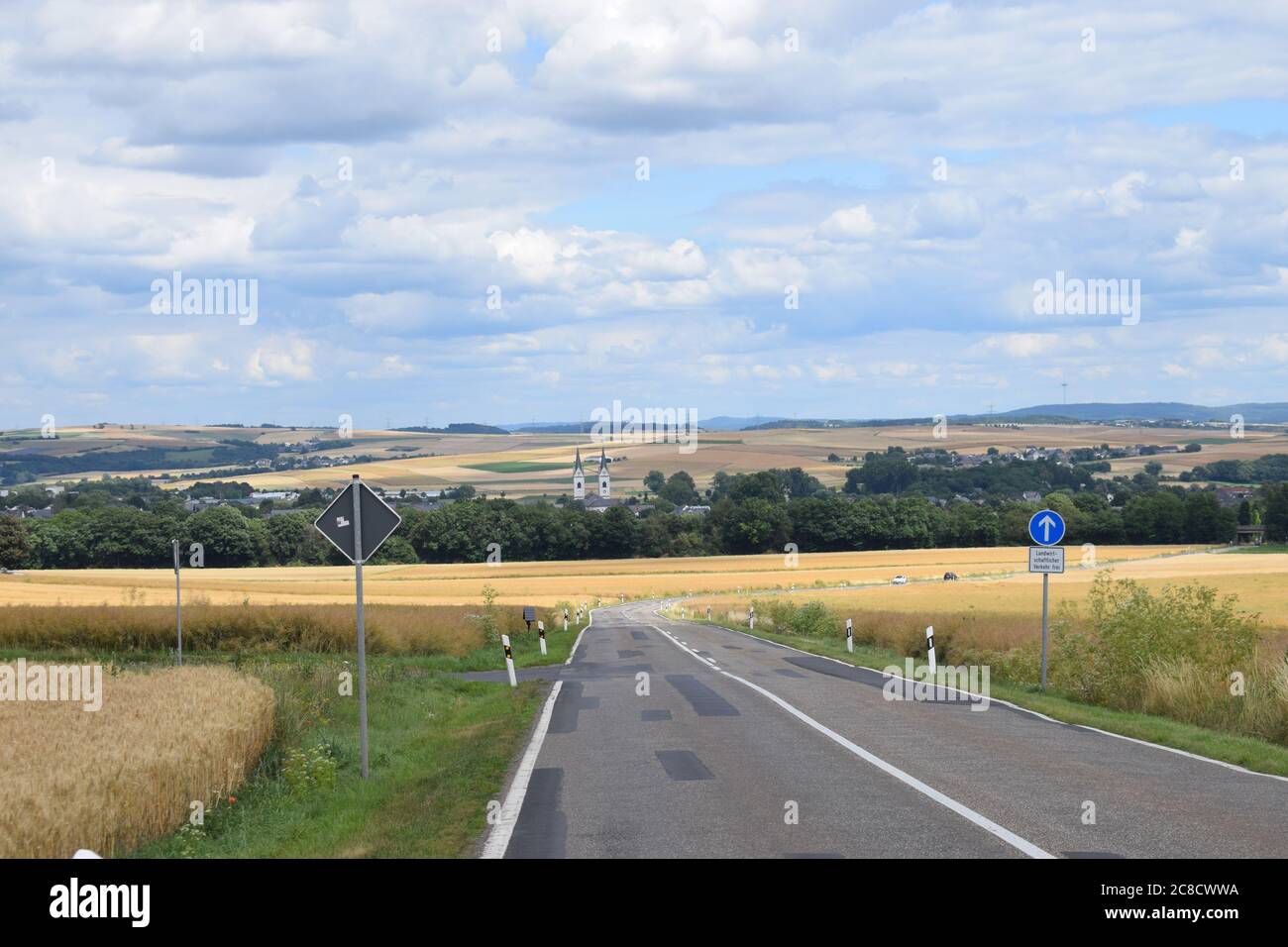 wide fields around small town Polch Stock Photo - Alamy