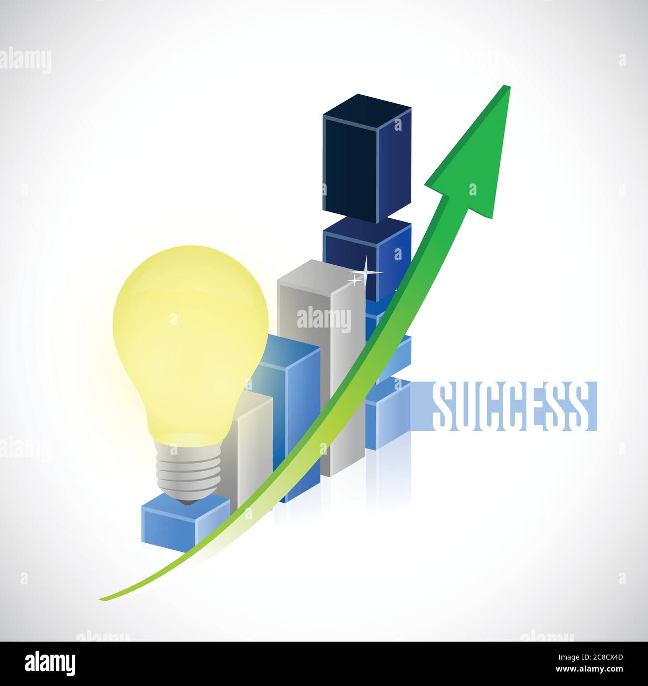 Great business idea graph chart illustration design over a white ...