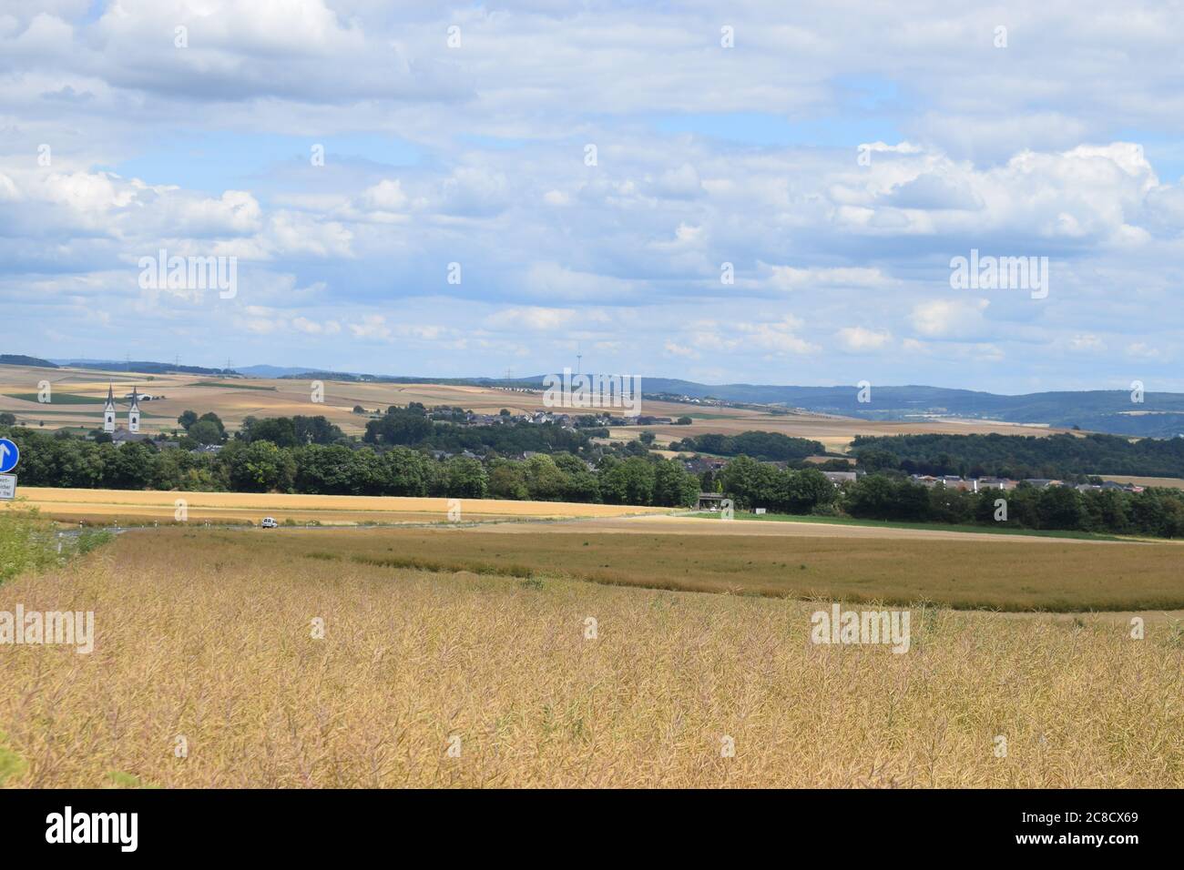 Green fields around small town hi-res stock photography and images - Alamy