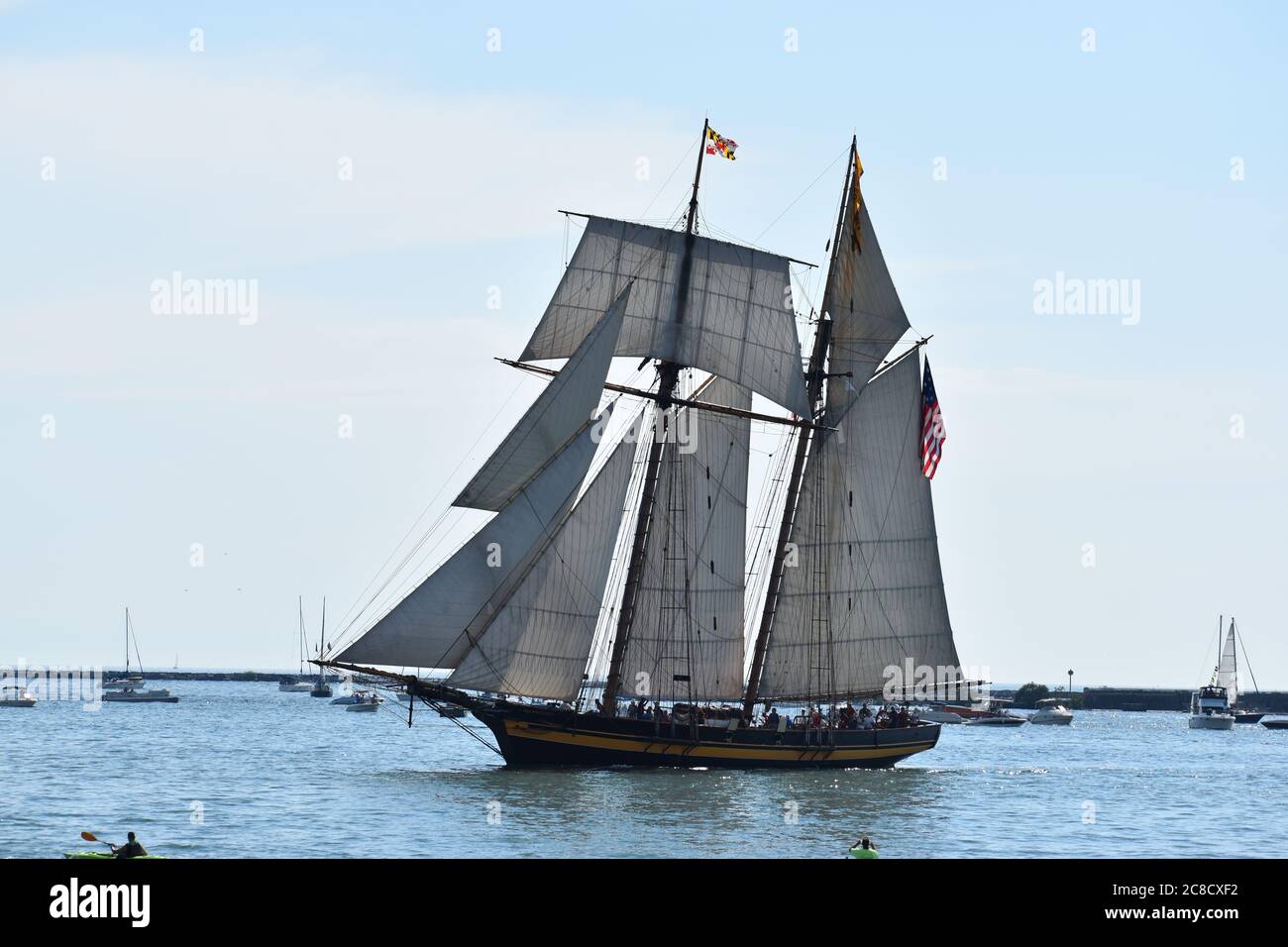 Tall ship in profile Stock Photo - Alamy