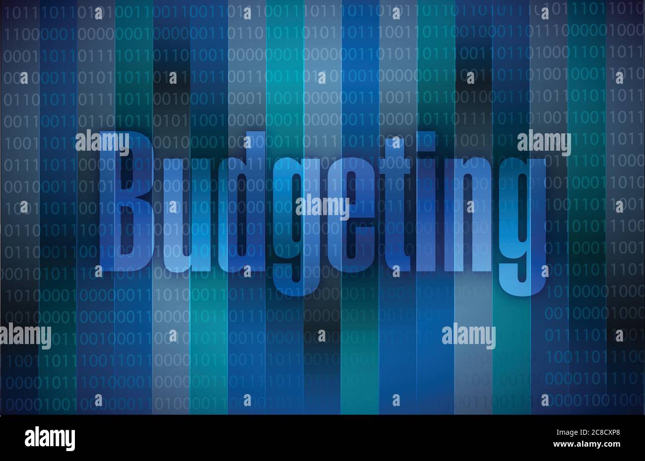 Budgeting message illustration design over a binary background Stock ...