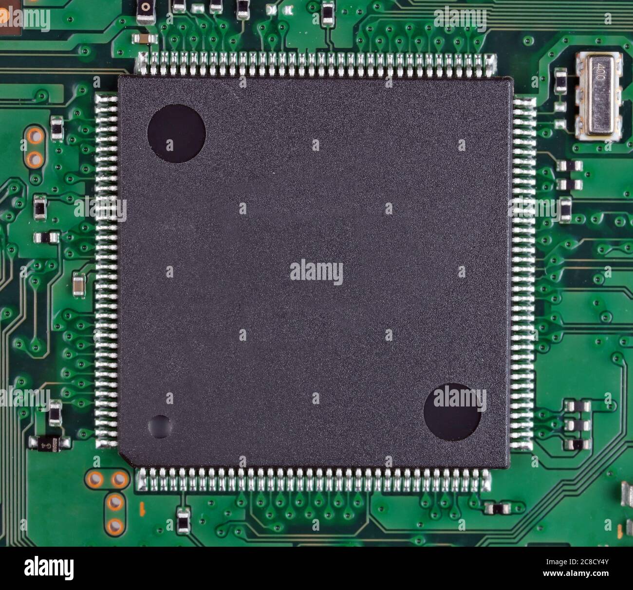 Main control processor chip on an electric circuit macro Stock Photo - Alamy