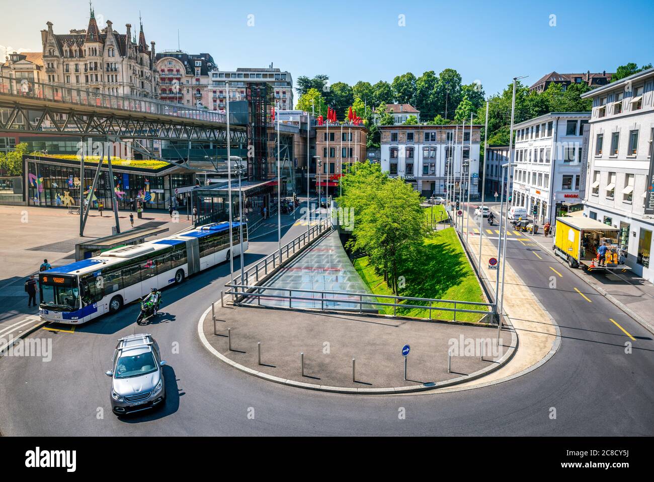 Lausanne Switzerland , 25 June 2020 : Place de l’Europe or Europe ...