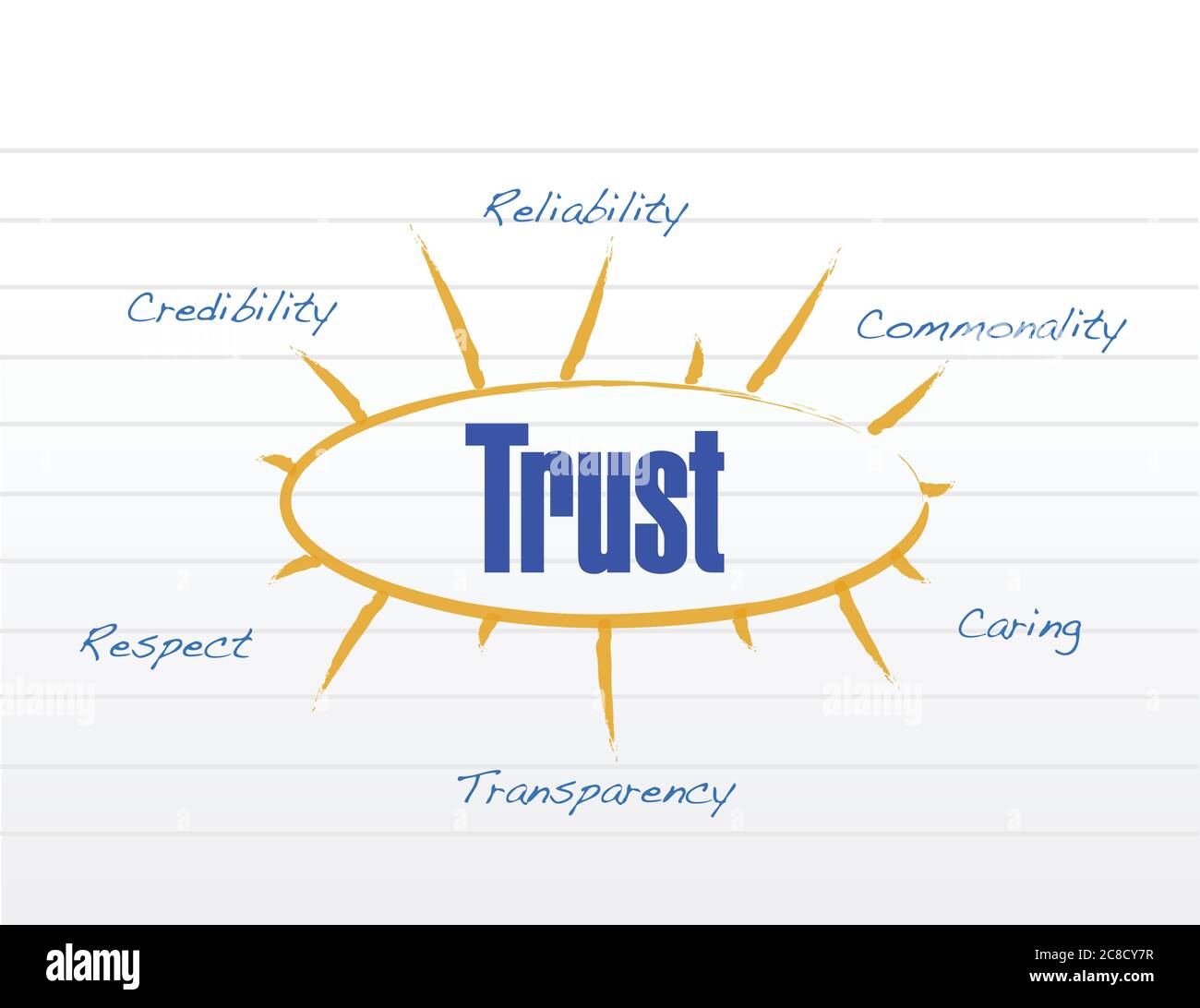Trust model diagram business graph chart illustration design over a ...