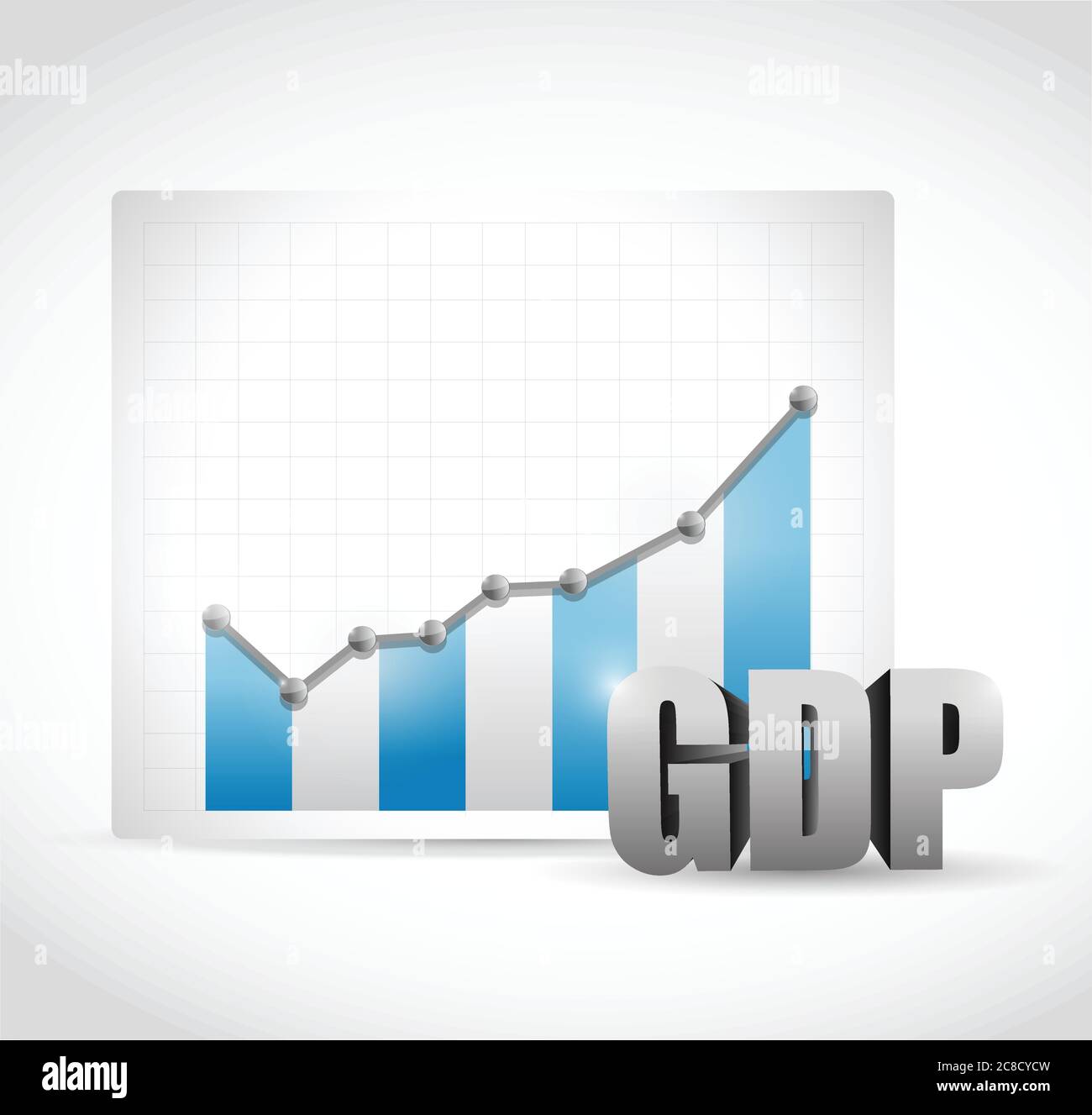 Gdp business graph illustration illustration design over a white ...