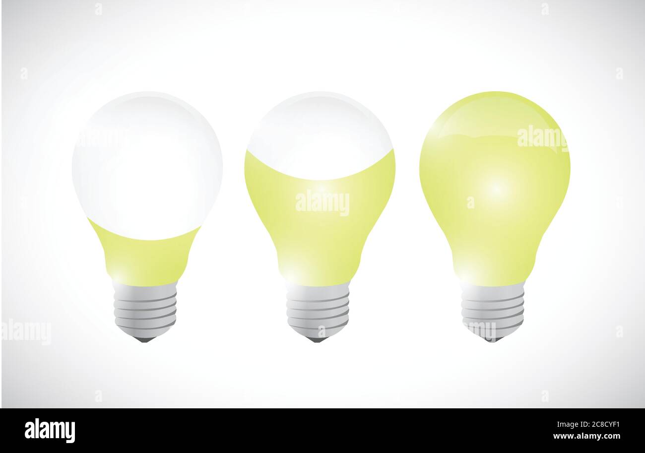 Color idea light bulb illustration design over a white background Stock ...