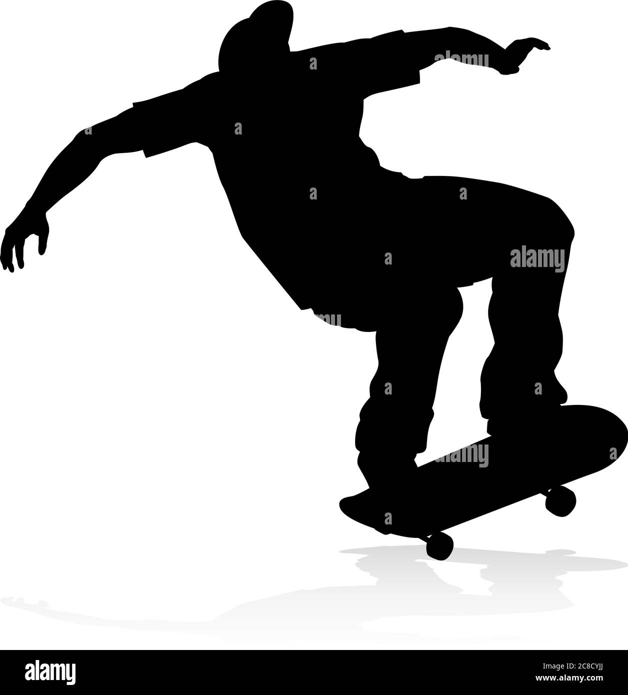 Silhouette Skater Skateboarder Stock Vector Image & Art - Alamy