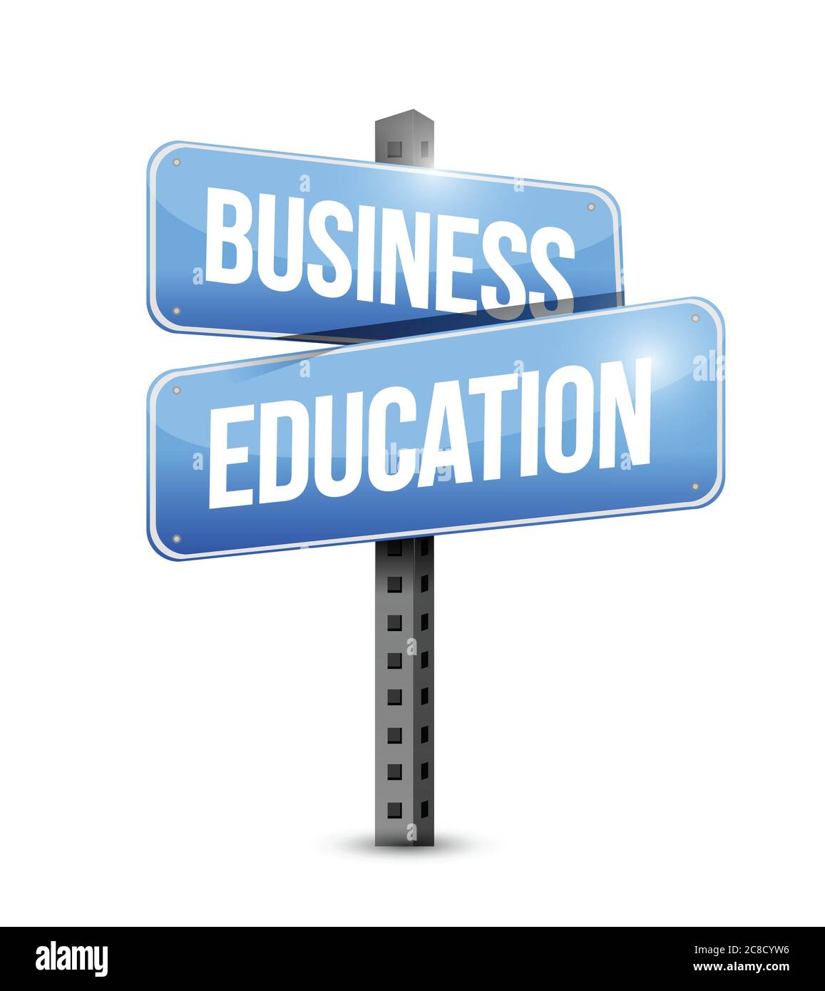 Business education road sign illustration design over white Stock ...