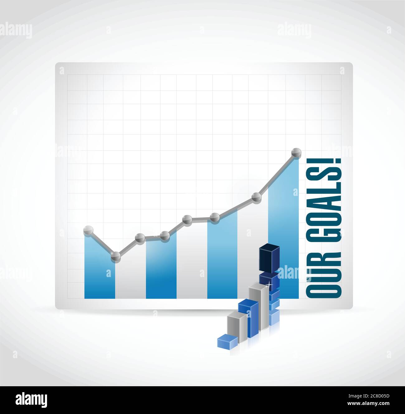 Business our goals graphs illustration design over a white background ...