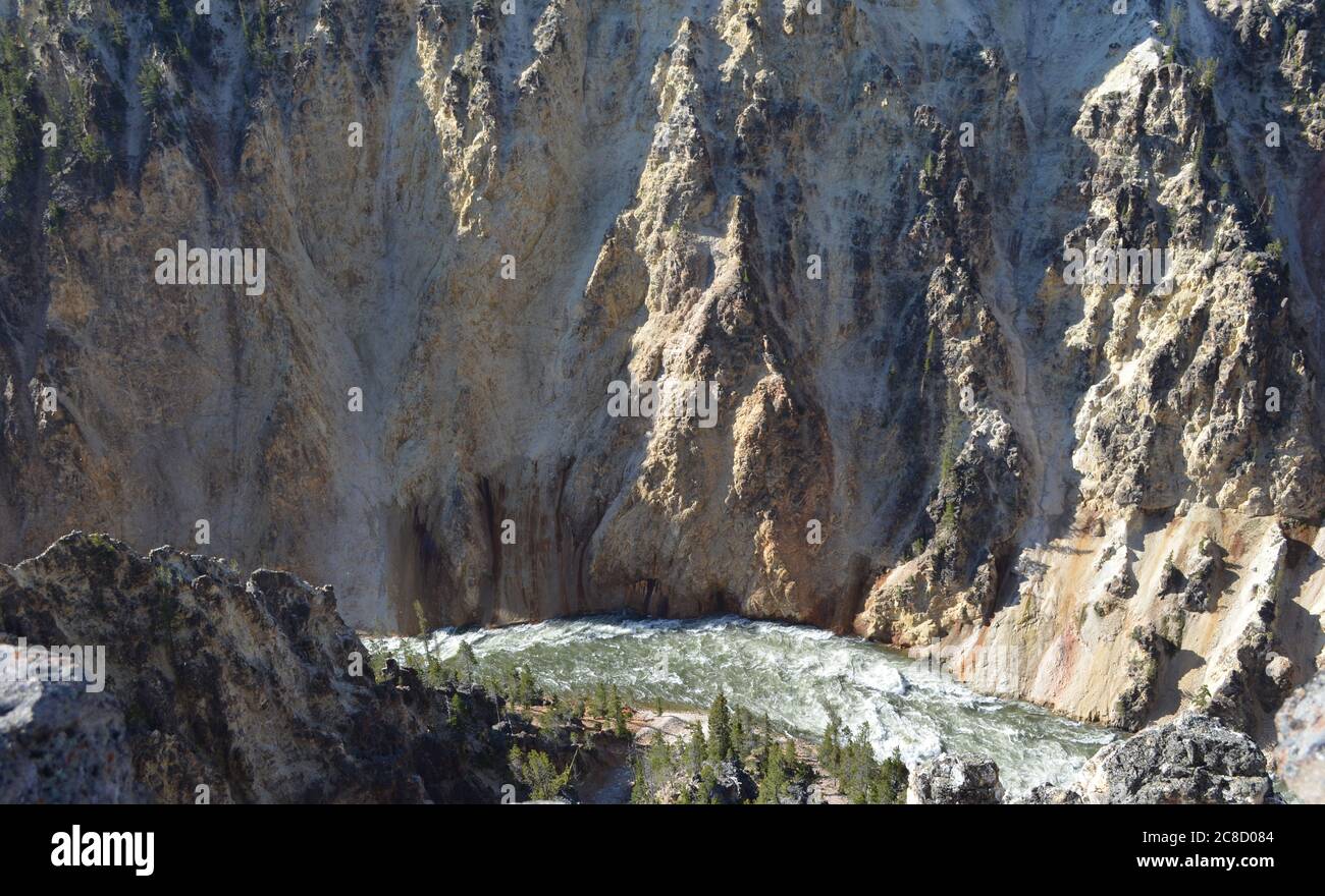 Spring in Yellowstone National Park: Looking Down From Lookout Point on ...