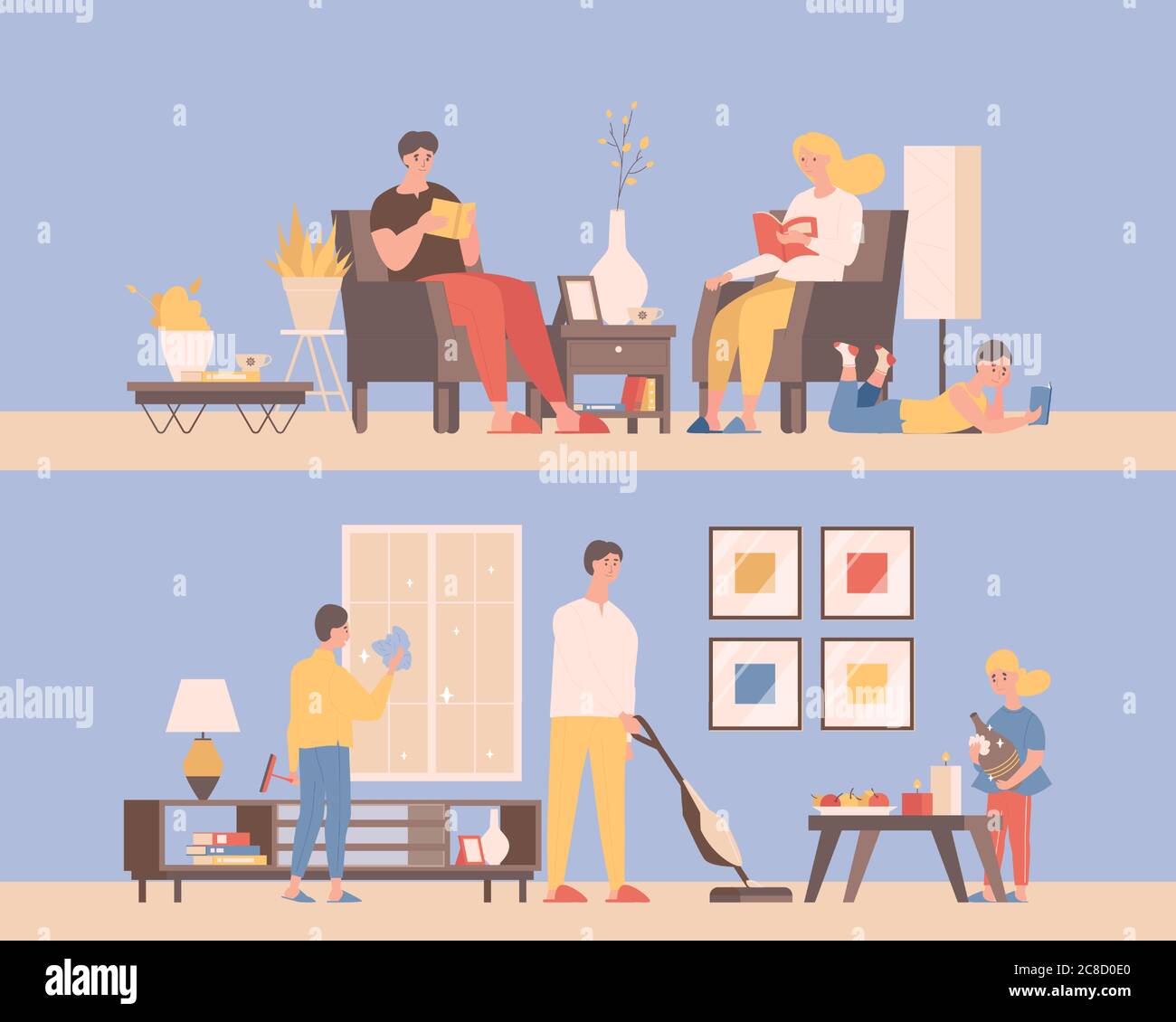 Women read man Stock Vector Images - Alamy