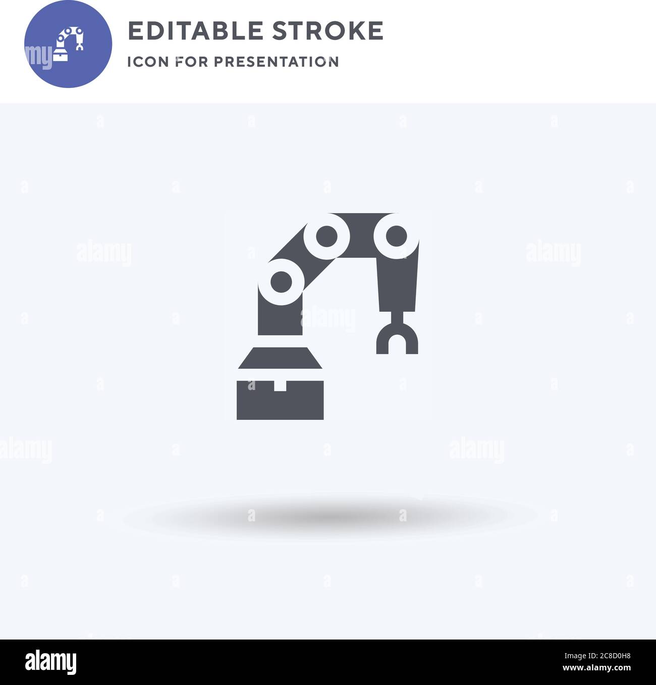 Robot Arm icon vector, filled flat sign, solid pictogram isolated on ...