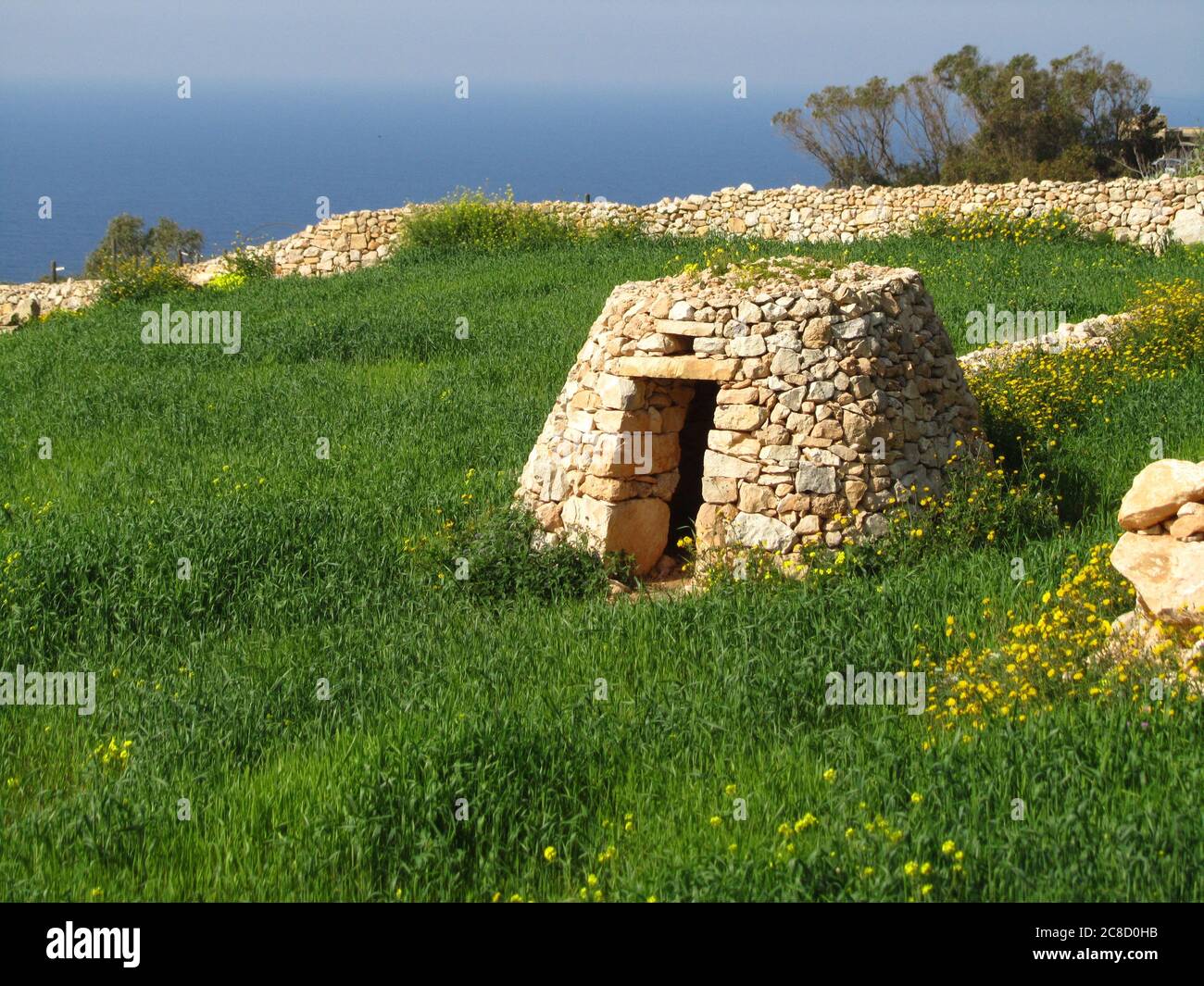 SIGGIEWI, MALTA - Mar 16, 2014: A Maltese girna. a traditional hut ...