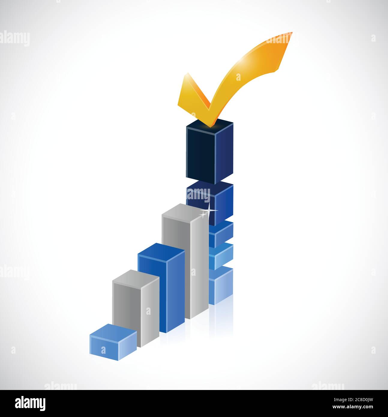 Approve business graph illustration design over a white background ...
