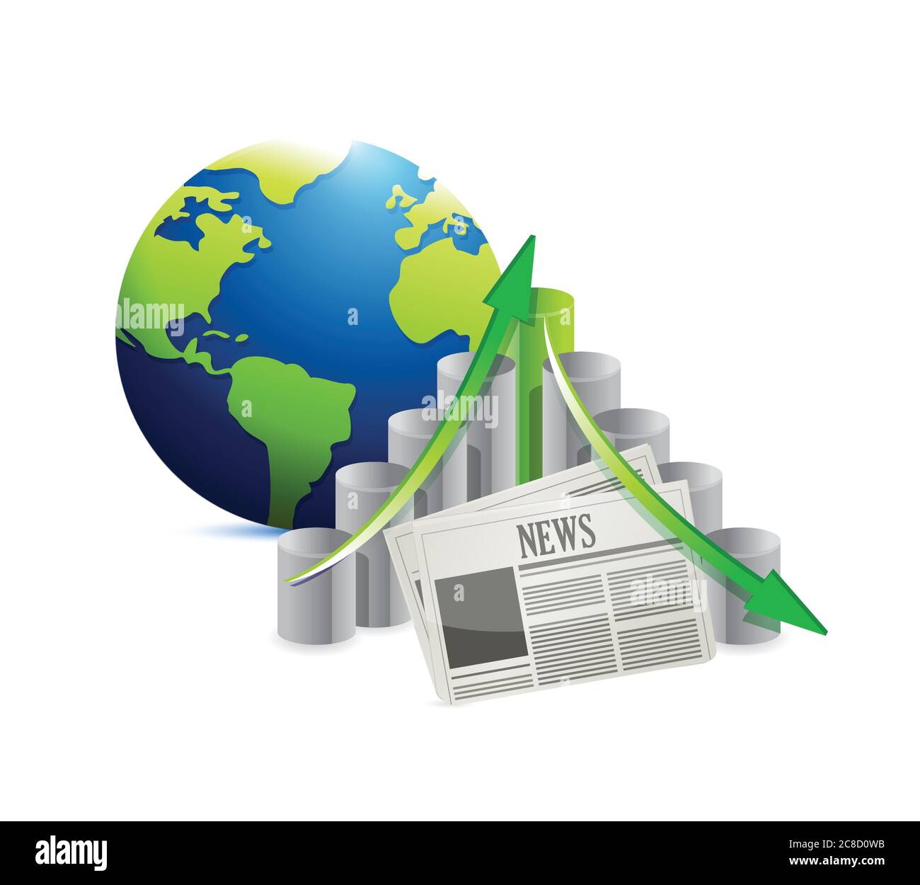 International economy news illustration design over a white background ...