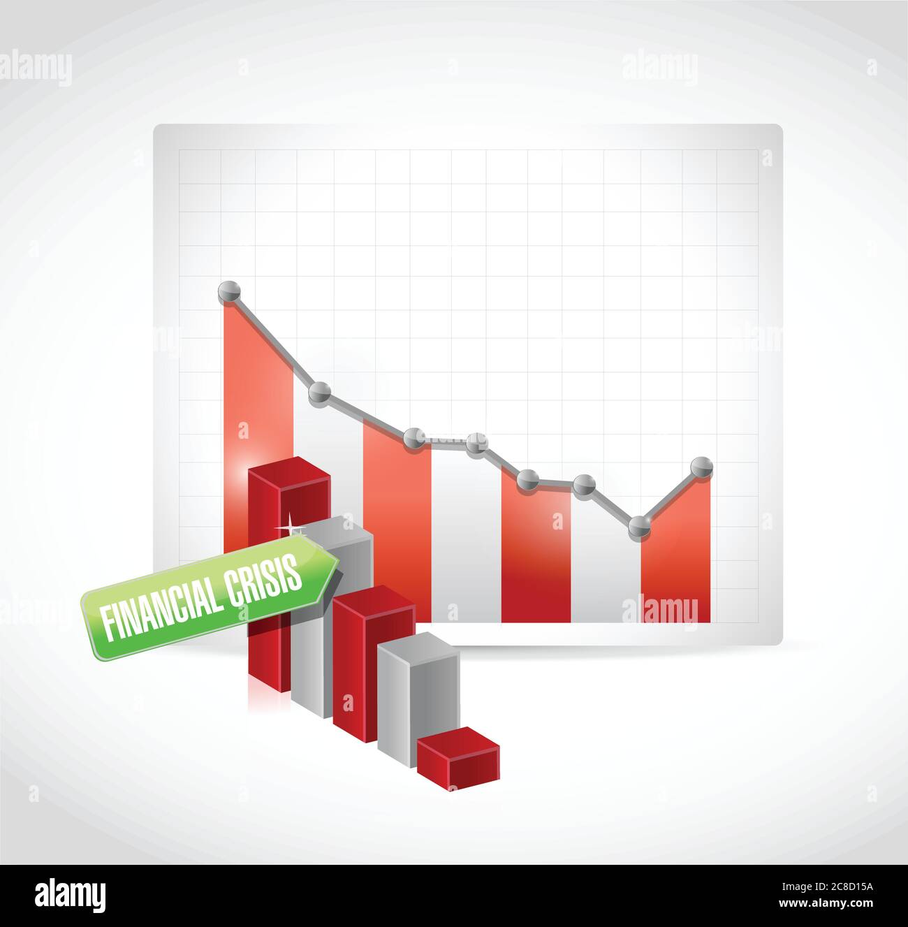 Financial crisis graph business concept illustration design over a ...